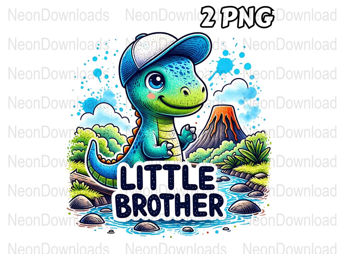 Cute Dinosaur Little Bro PNG Sublimation Design, Digital Download, Png ...