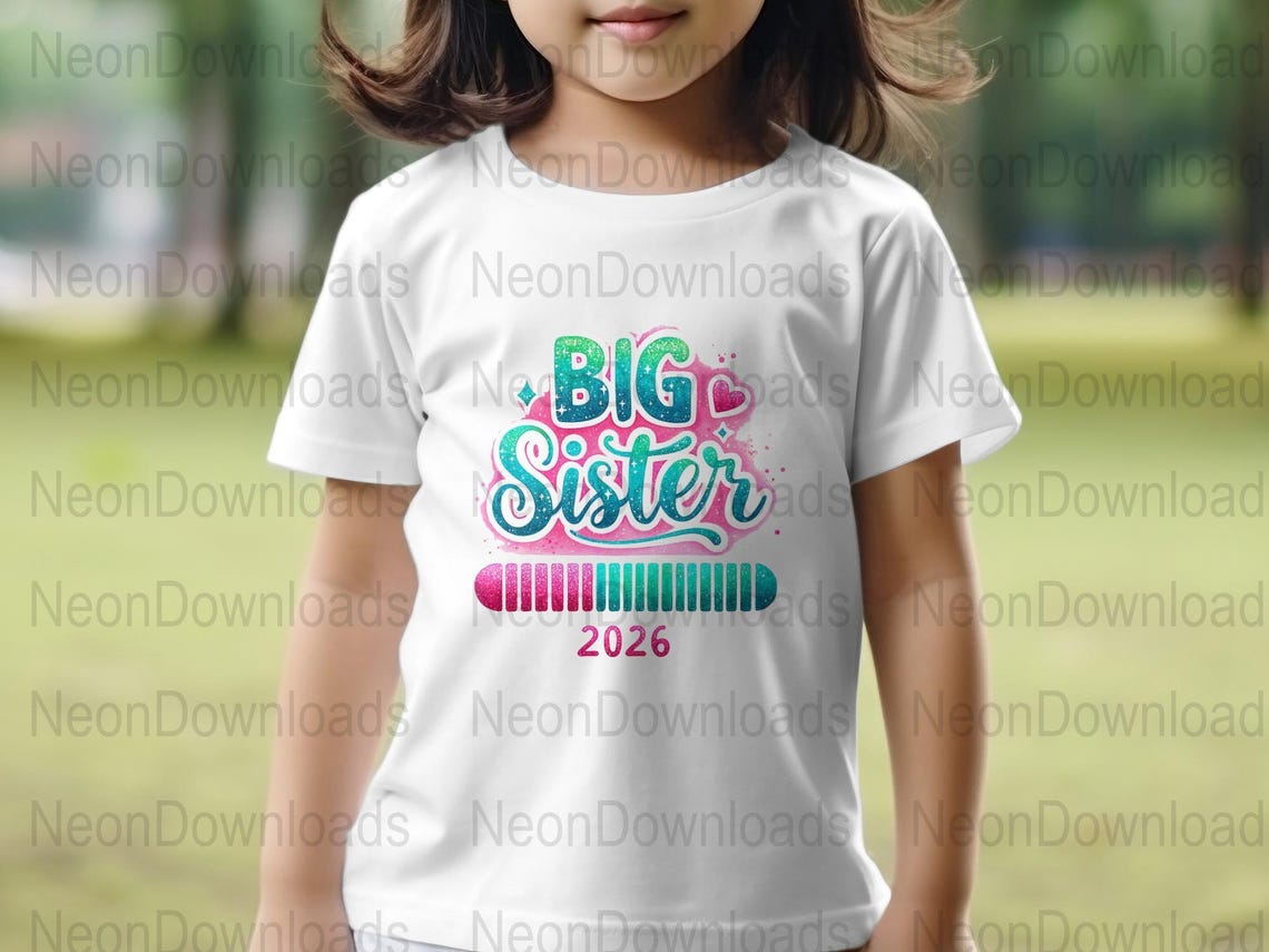 Big Sister Sublimation Design, Cute Sibling Announcement, Digital ...