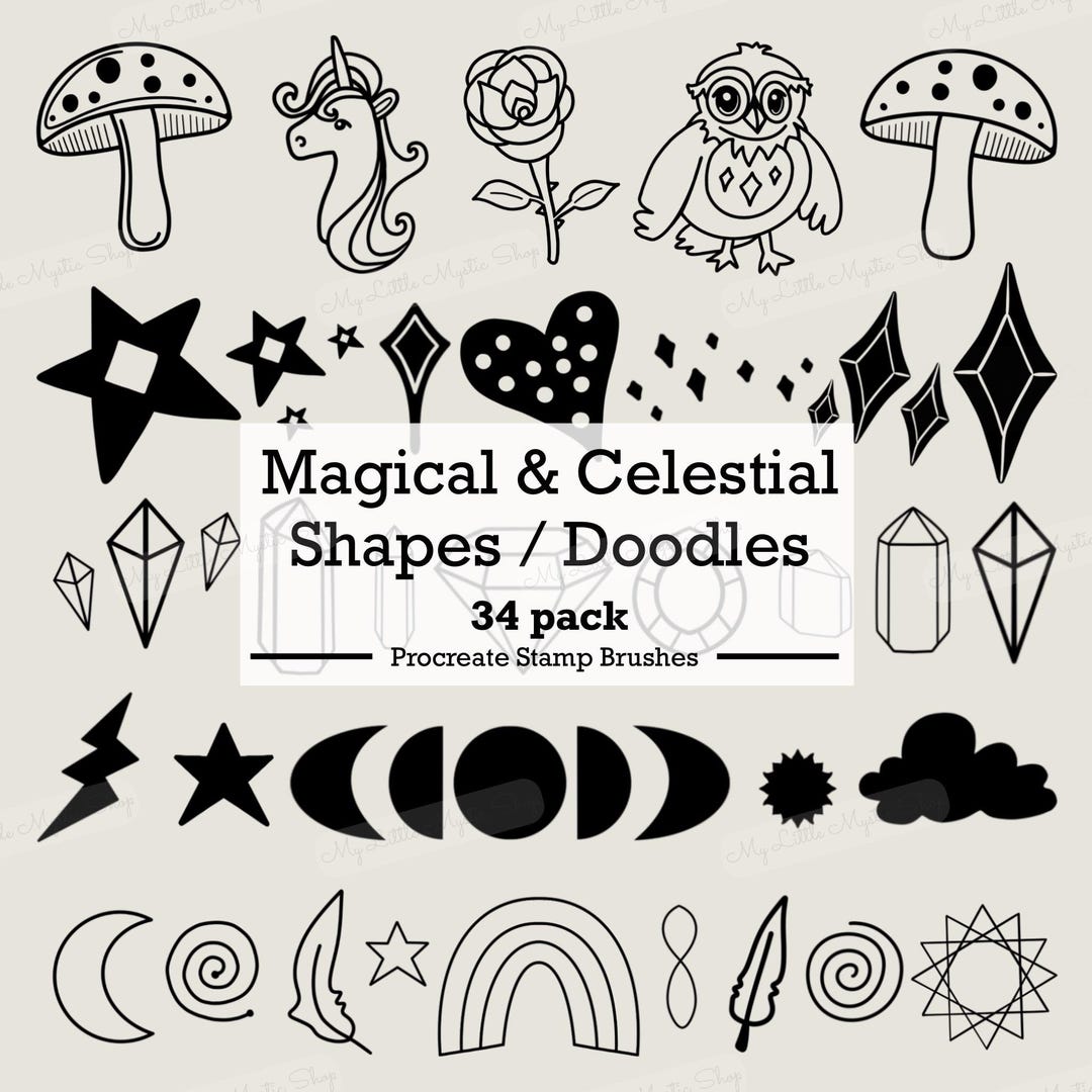 Procreate Celestial / Magical Brush Digital Stamp Illustration Rainbow ...
