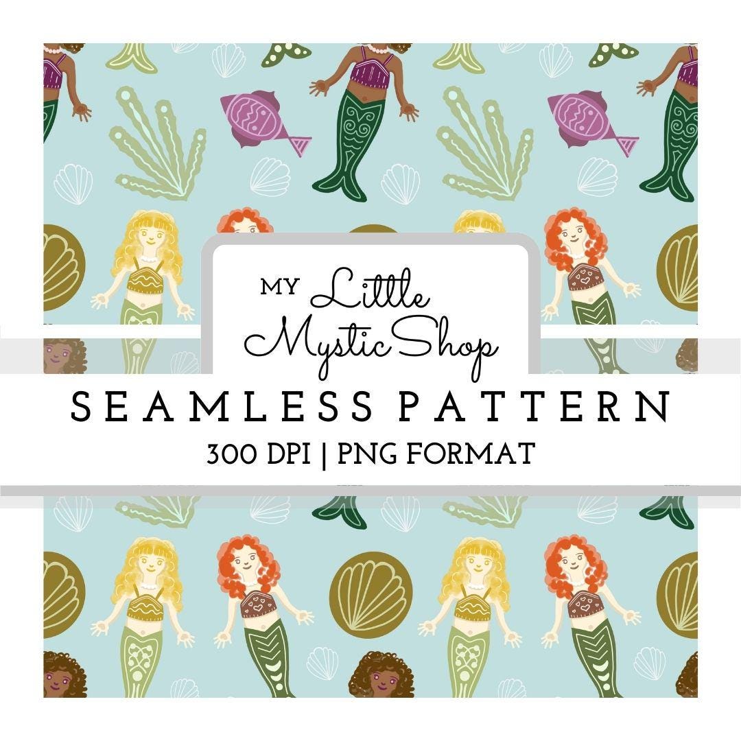 Beach Besties PNG Seamless File | Mermaid Girls Pattern | Digital File ...
