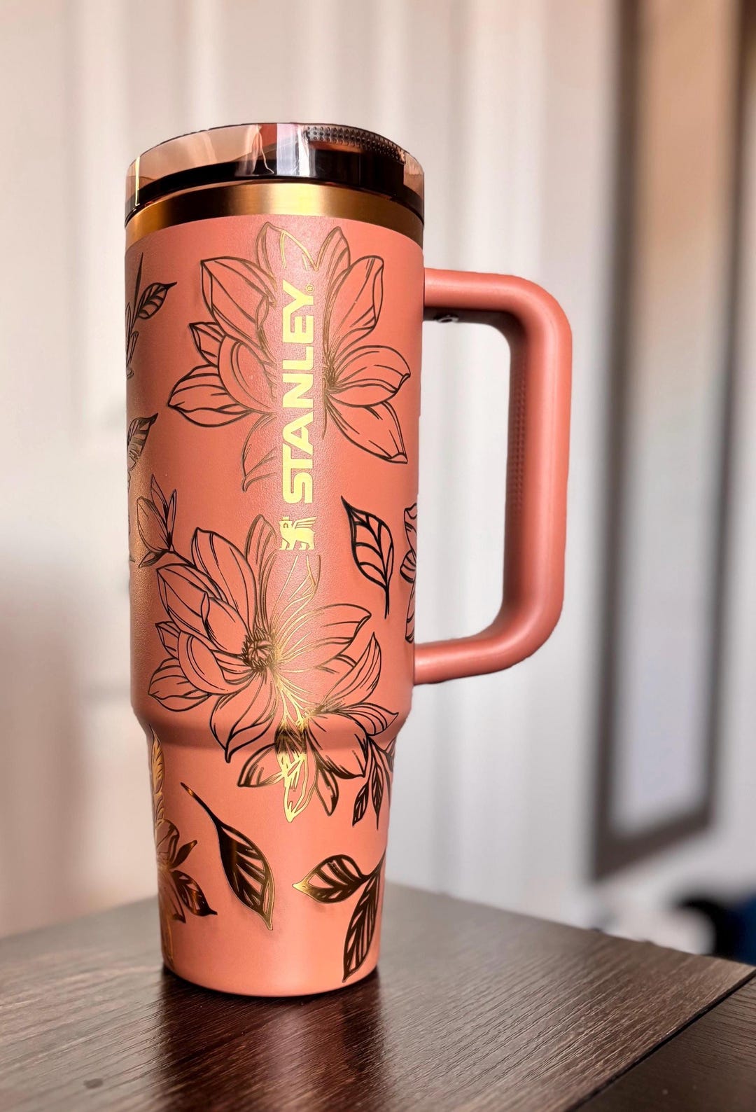 Engraved Peony Stanley Quencher Protour Tumbler | 30oz & 40oz | Choose ...