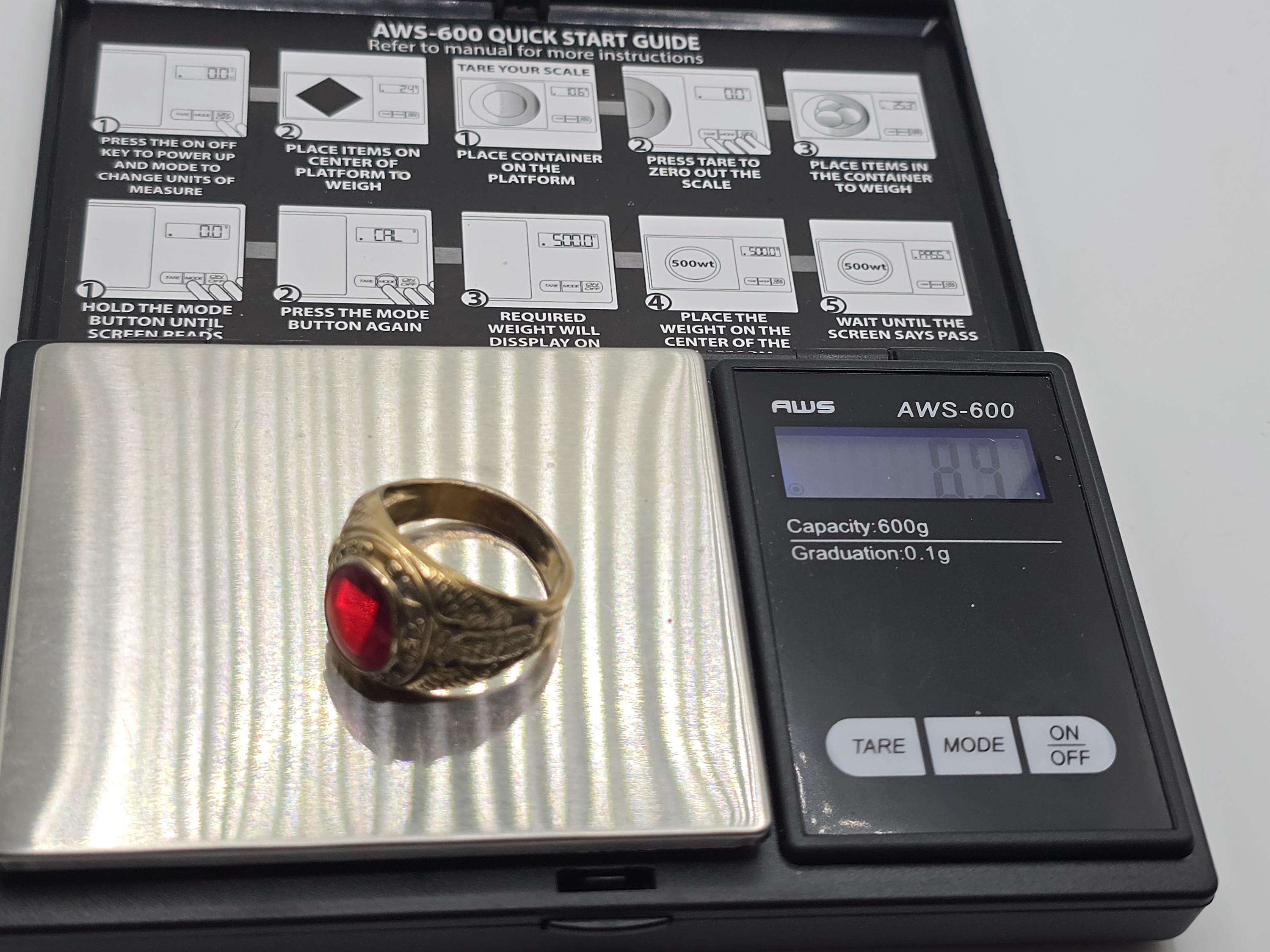 Vintage 10K Gold-filled U.S. Army Men’s Ring – Red Stone – Size 10 – 8 ...