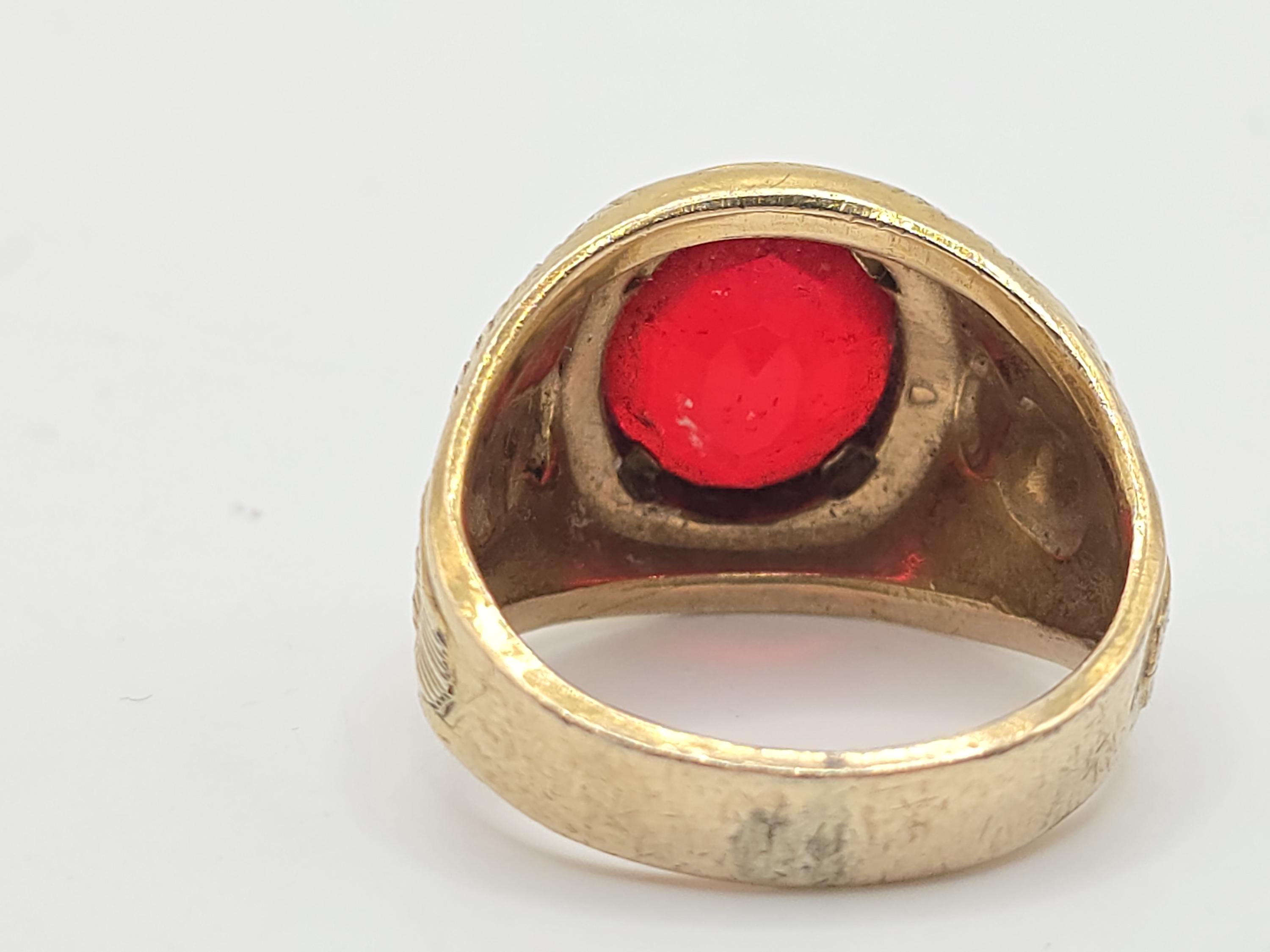 Vintage 10K Gold-filled U.S. Army Men’s Ring – Red Stone – Size 10 – 8 ...
