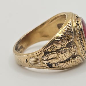 Vintage 10K Gold-filled U.S. Army Men’s Ring – Red Stone – Size 10 – 8 ...