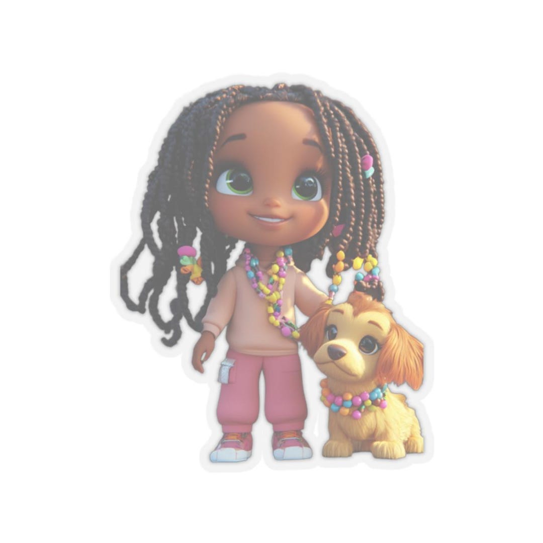 Black Girl With Starter Locs Kiss-cut Stickers, Bratz Doll Style, Puppy ...