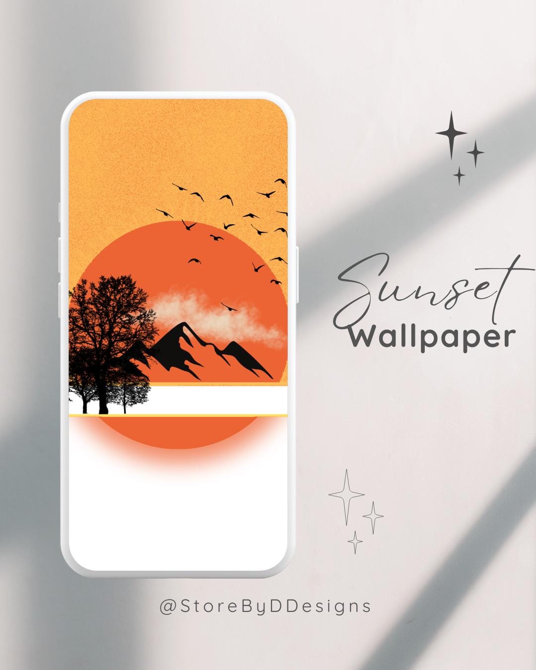 Sunset Phone Wallpapers, Hand Painting Wallpapers Iphone, Minimalist ...