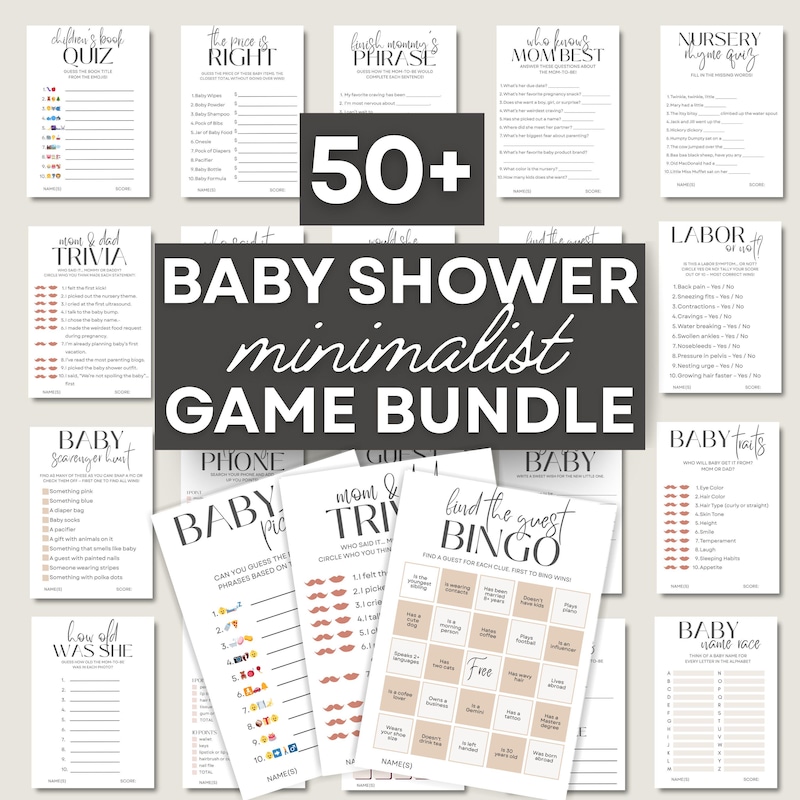 Printable Baby Shower Games - Etsy UK