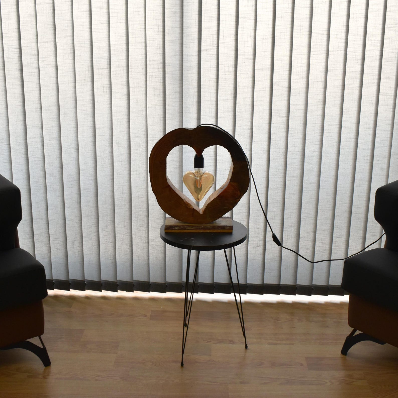 Rustic Wooden Floor Lamp - Natural Heart Shape Lamp - Reclaimed Wood ...