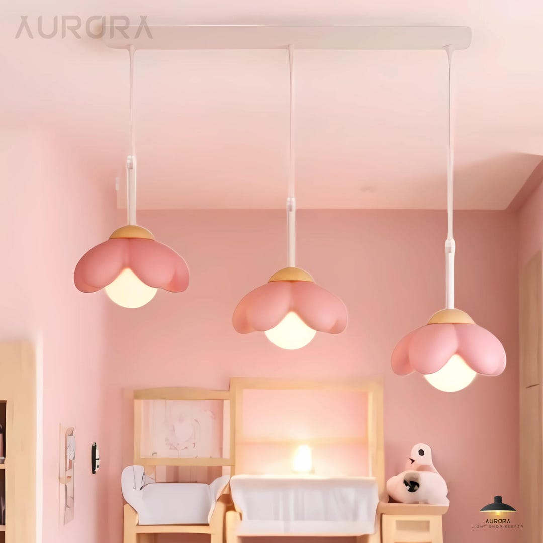 Kids Room Pendant Light - LED Girl's Room Light, Princess Bedroom Decor ...