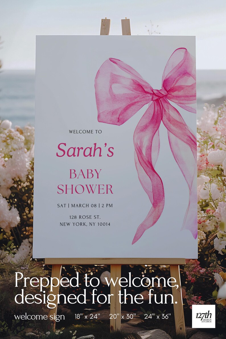 Pink Bow Baby Shower Bundle Pink Bow Baby Shower Game Bundle Editable ...
