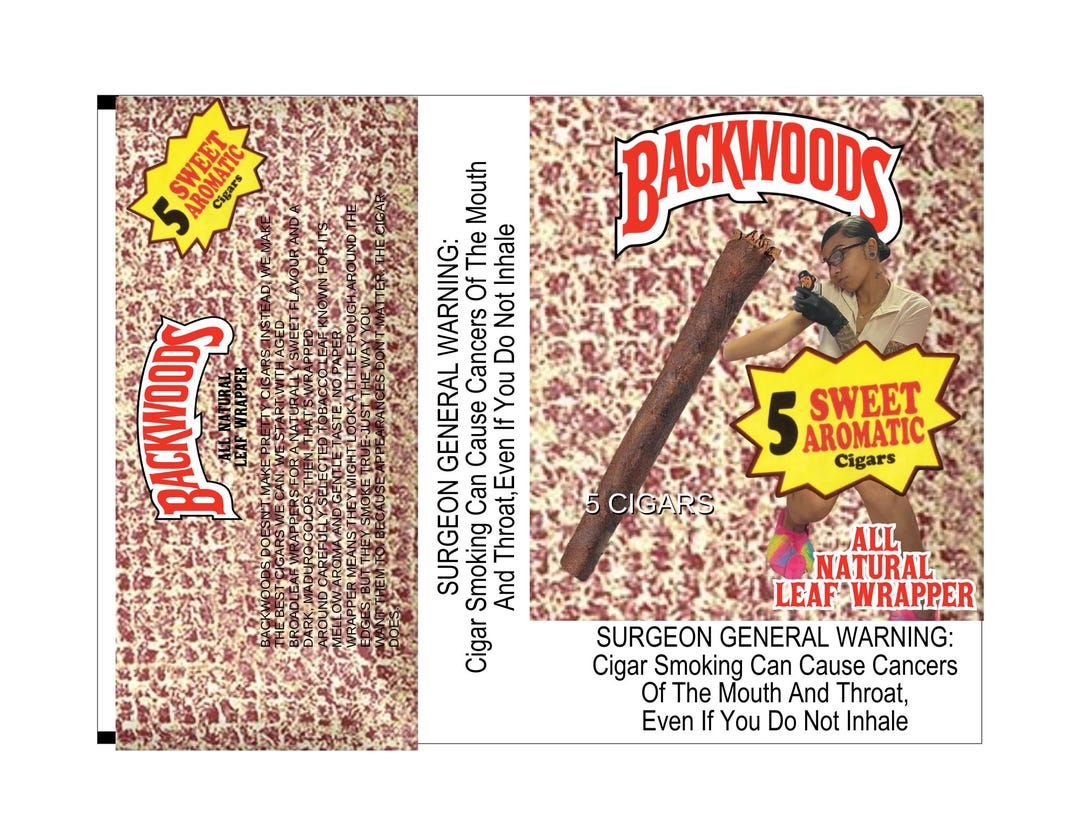 Customizable 5 Pack Sweet Aromatic Backwood Wrapper Custom Photo ...