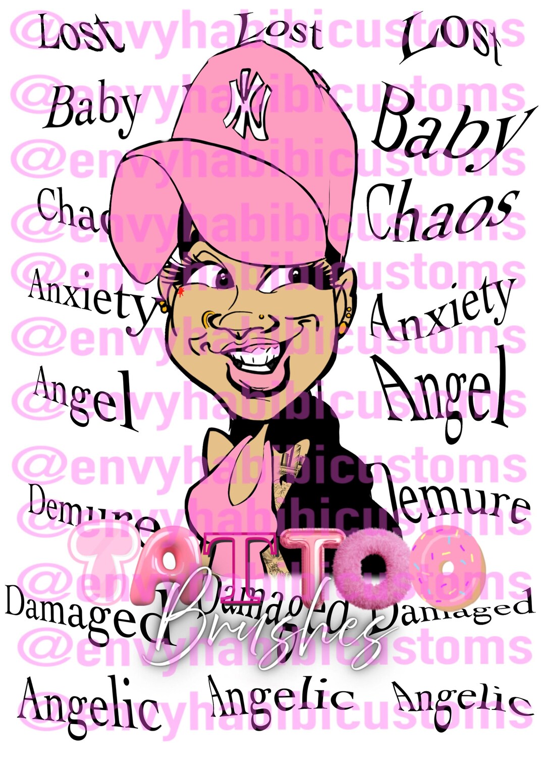 24 Distorted Words Instant Download Procreate Stamps Procreate Brushes ...