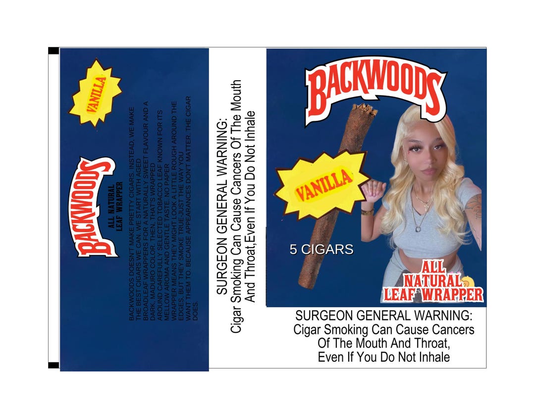 Customizable 5 Pack Vanilla Backwood Wrapper Custom Photo Backwood ...