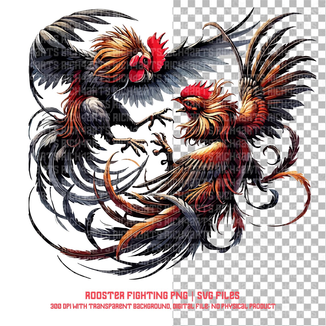 Cockfighting Svg PNG Files, Angry Rooster Svg, Strong Chicken Png ...