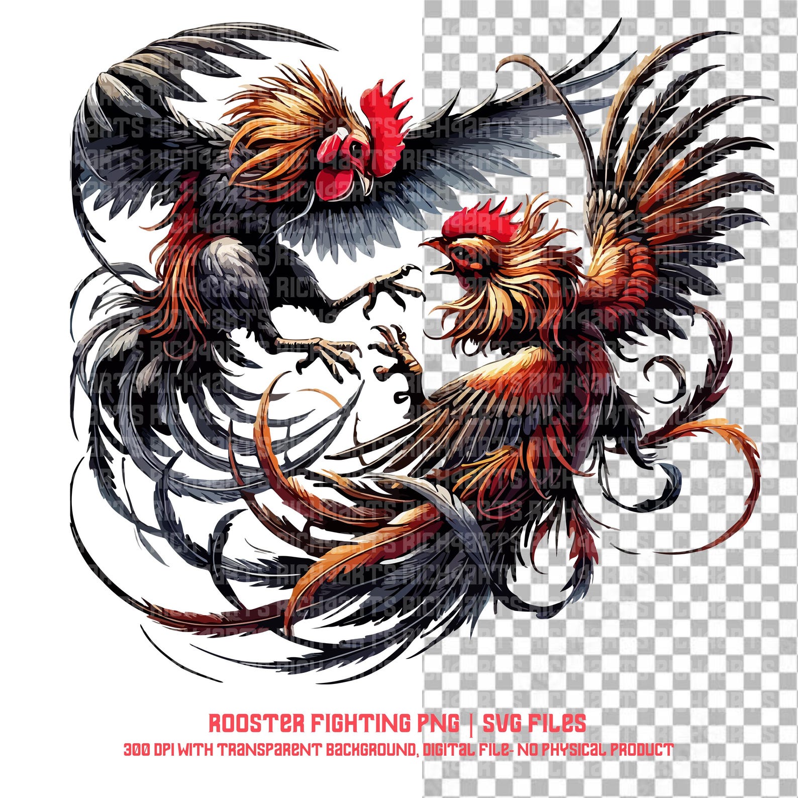 Cockfighting Svg PNG Files, Angry Rooster Svg, Strong Chicken Png ...