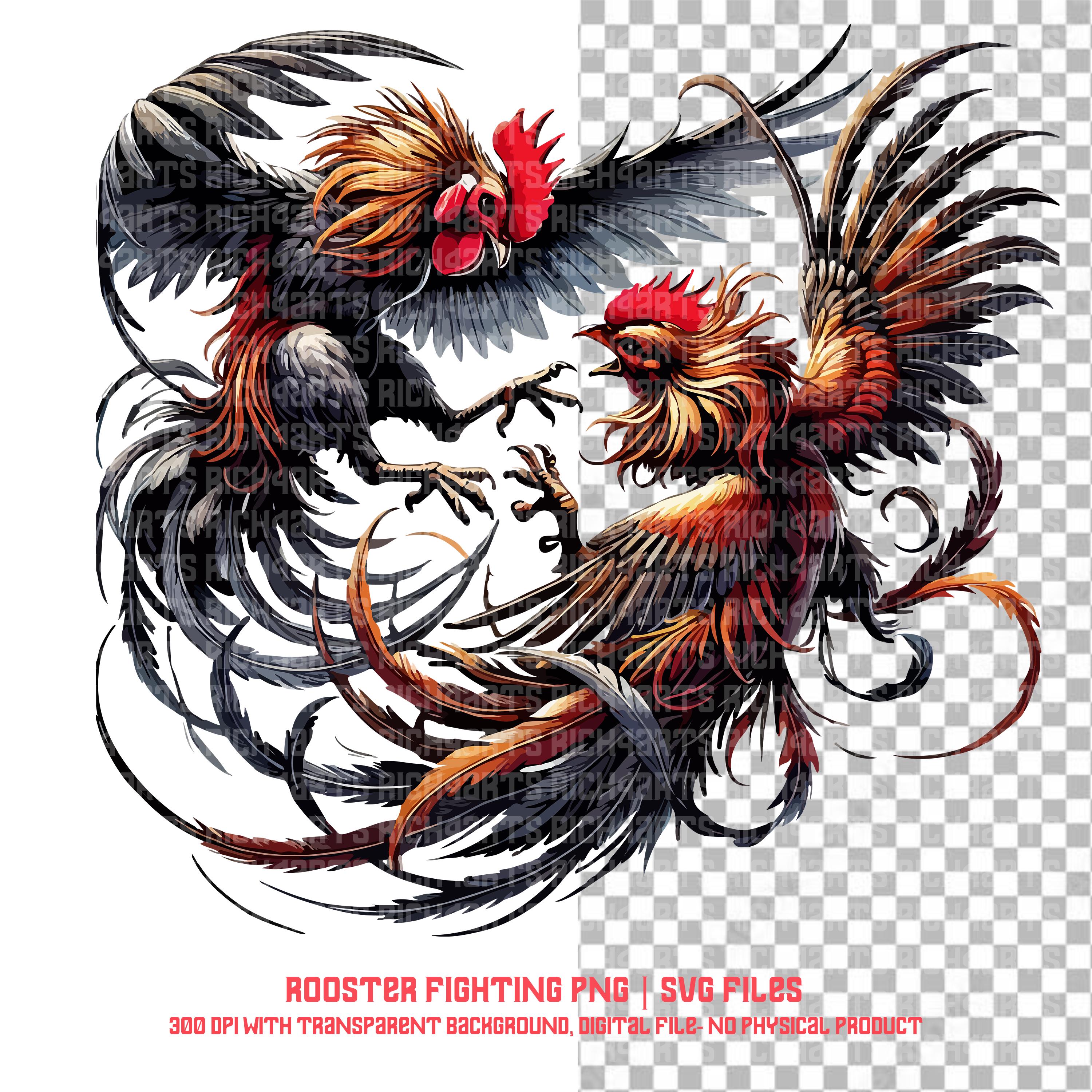 Cockfighting Svg PNG Files, Angry Rooster Svg, Strong Chicken Png ...