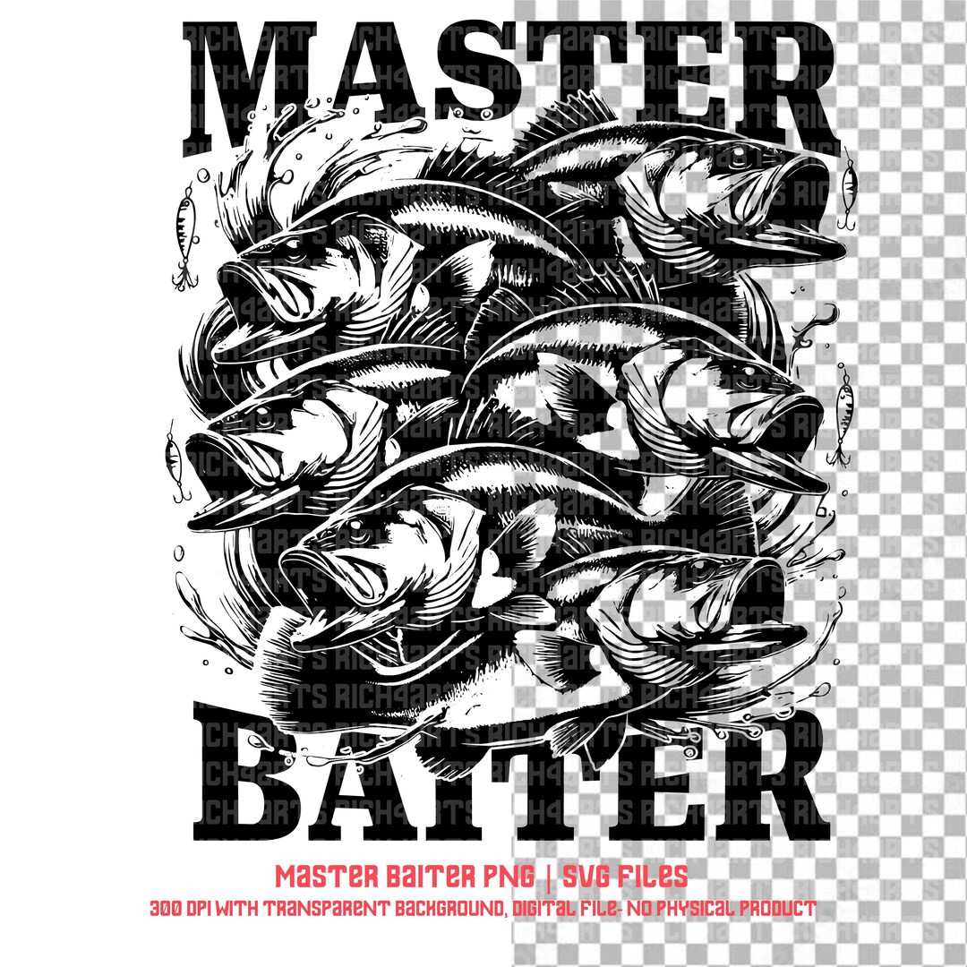 Master Baiter Retro Graphic T-shirt PNG&SVG Files, Retro Bass Fisher Shirt, Meme T Shirt ...