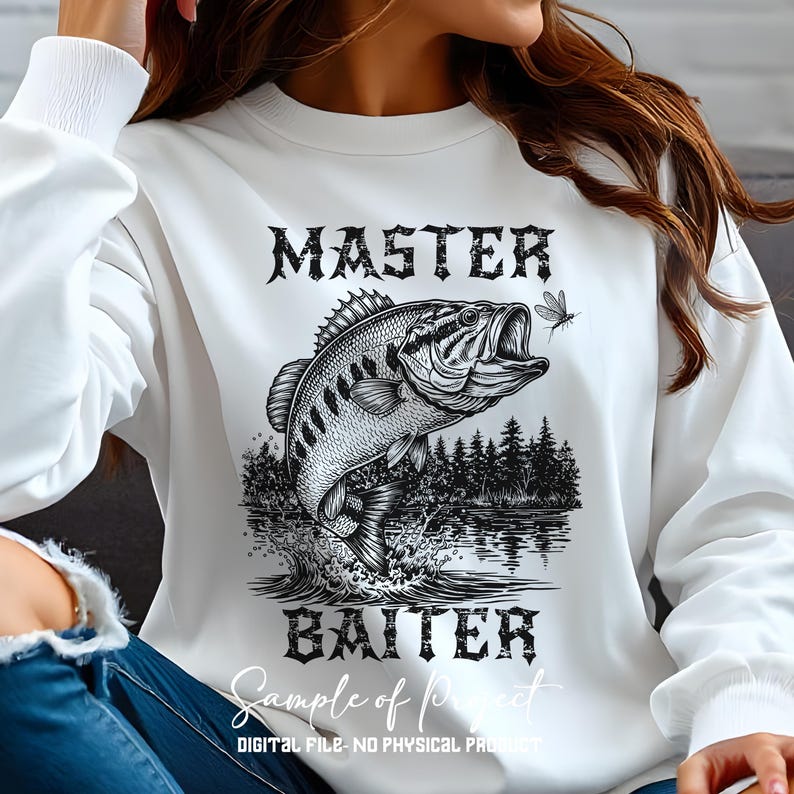 Master Baiter Fishing SVG & PNG | Fun Fishing Design for T-shirts, Stickers, Decals | Instant ...