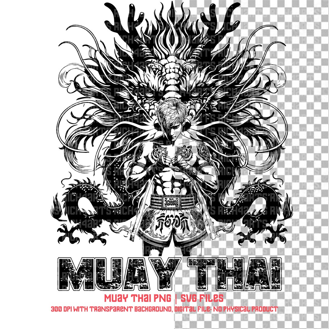 Muay Thai Fighter SVG: Thai Boxer Design (digital Download) - Etsy