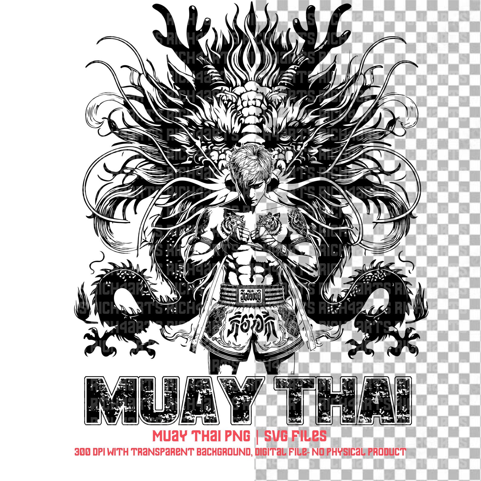 Muay Thai Fighter SVG: Thai Boxer Design (digital Download) - Etsy