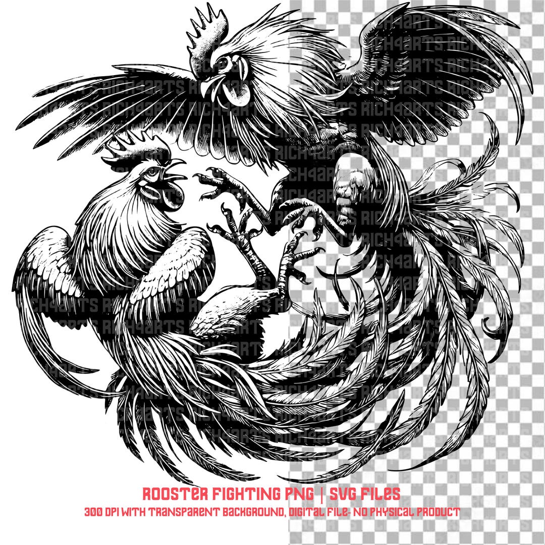Cockfighting Svg | PNG File, Angry Rooster Svg, Strong Chicken Png ...