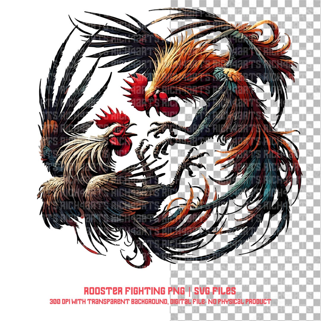 Angry Rooster SVG: Strong Chicken PNG, Cockpit Clipart (digital ...