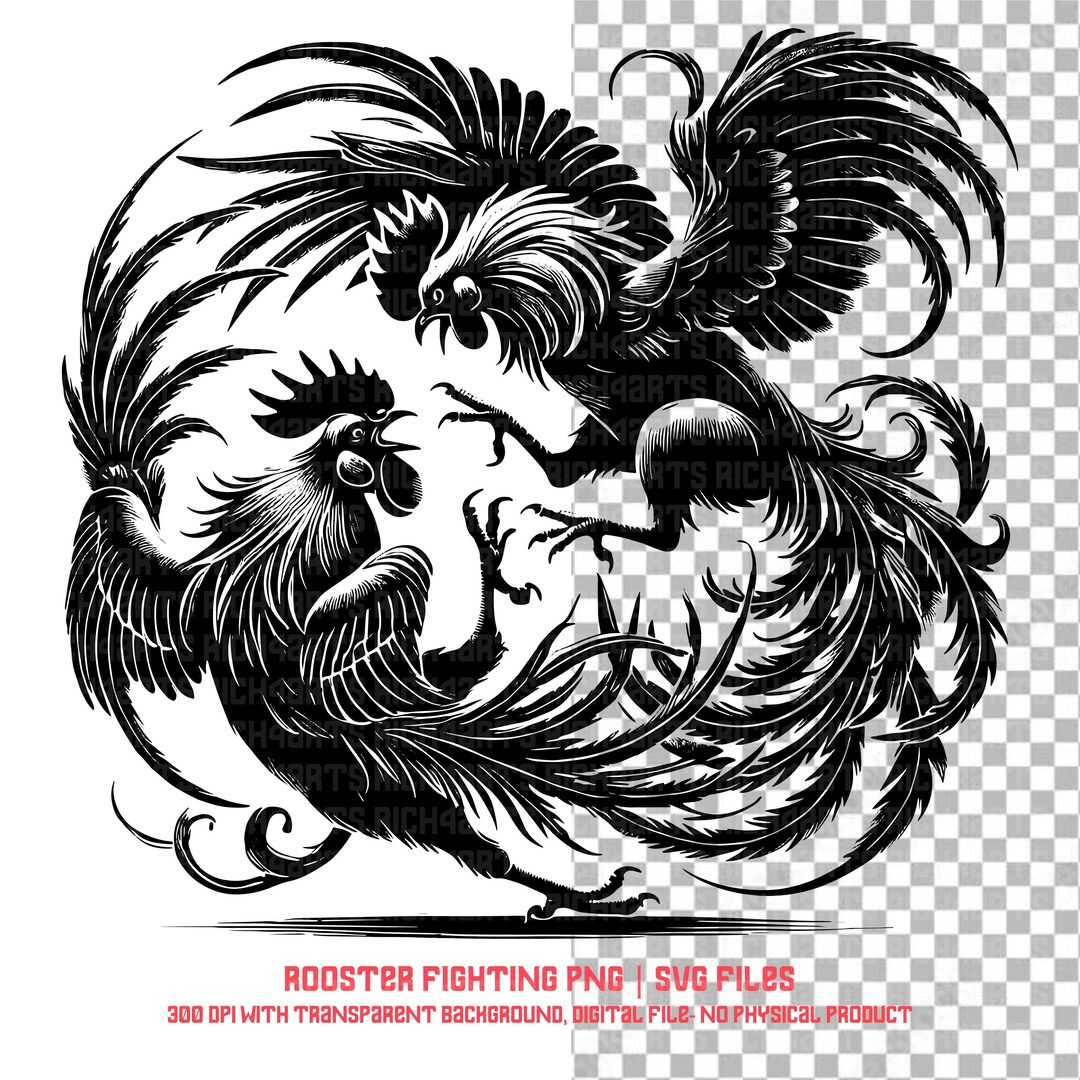 Cockfighting Svg | PNG File, Angry Rooster Svg, Strong Chicken Png ...