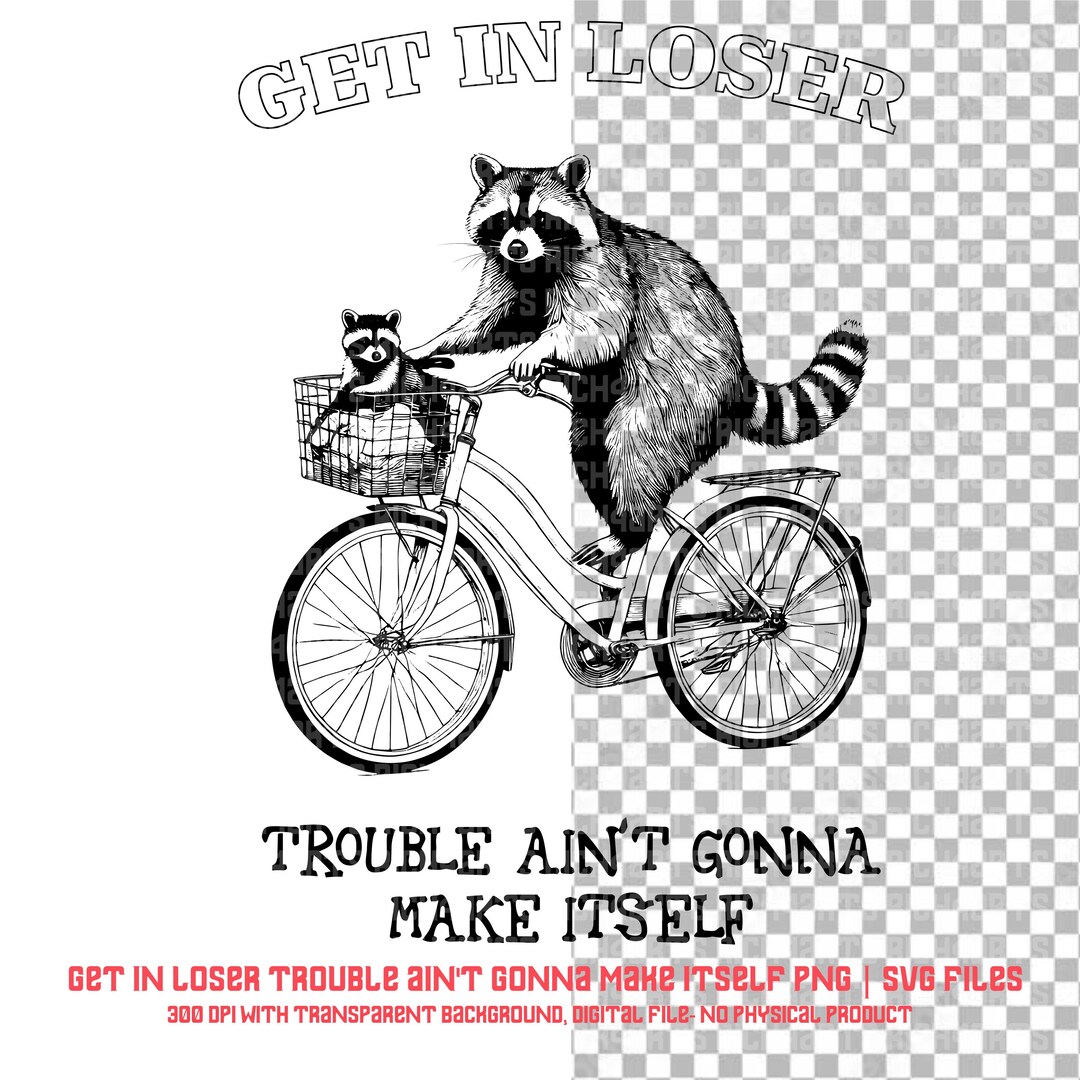Mischief Raccoon SVG PNG: Funny Raccoon on Bike (digital Download) - Etsy