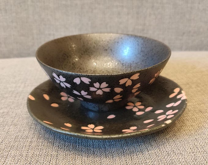 Japanese Minoyaki Sakura Design Ware Dish Plate and Bowl 日本の桜 美濃焼 (美濃焼 ...