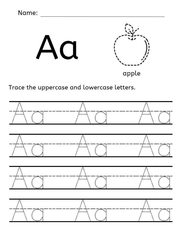 26 Printable Trace-the-alphabet Worksheets: Ideal for Preschool and ...
