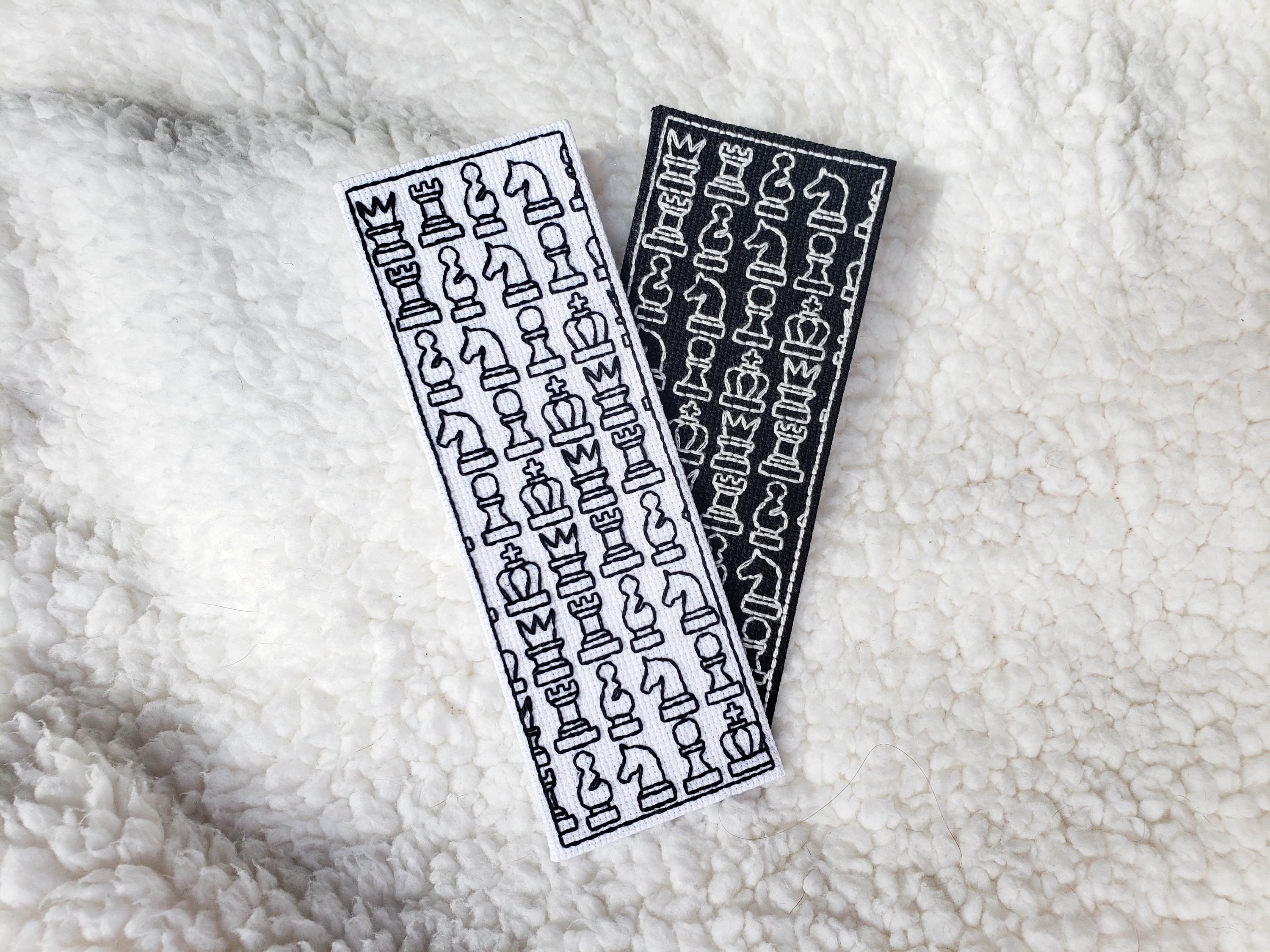 Chess Blackwork Bookmark Sewing Pattern, Blackwork Embroidery Chart ...