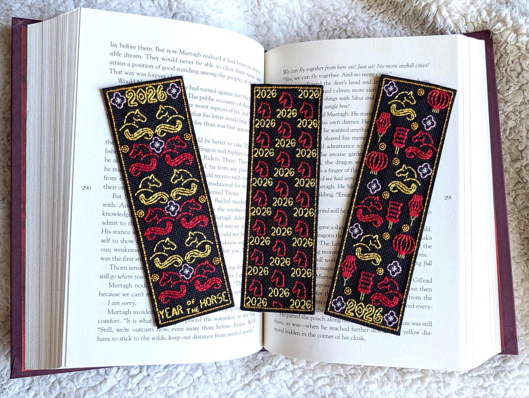 Year of the Horse Blackwork Bookmark Pattern Bundle (PDF Download) - Etsy