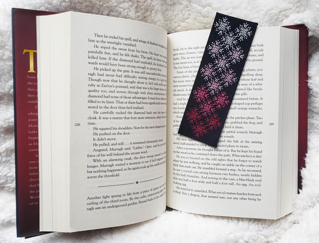 Snowflake Hearts Blackwork Bookmark Sewing Pattern, Valentine's Day ...