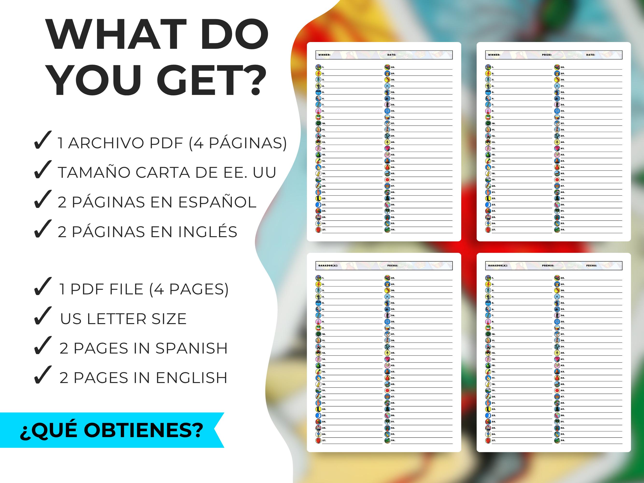 Lotería Raffle Sheets | Mexican Loteria Raffle Sheets | Rifa De Loteria ...