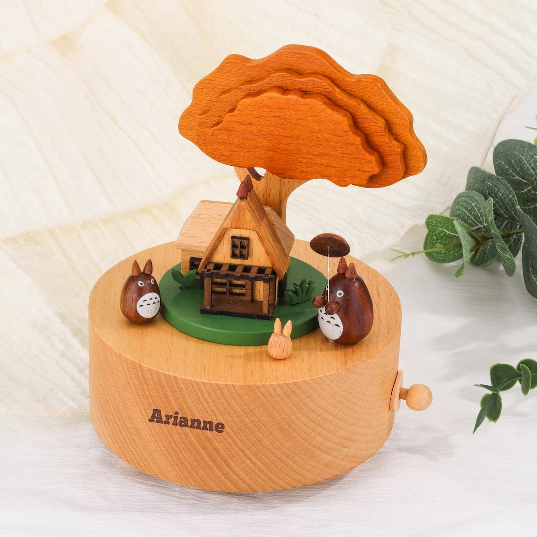 Personalized Wooden Totoro Music Box: Custom Nursery Decor - Etsy