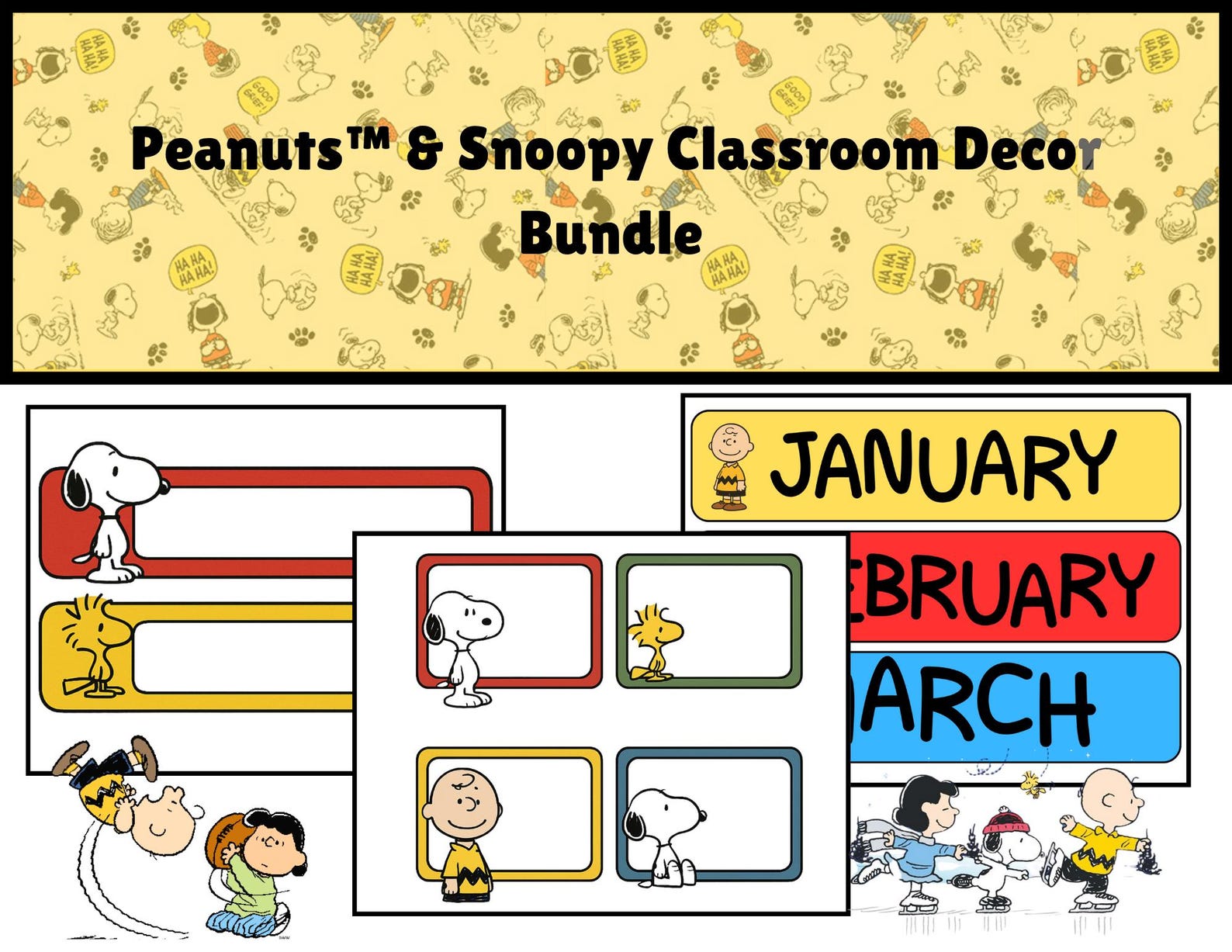 Peanuts™ & Snoopy Classroom Decor Bundle - Etsy