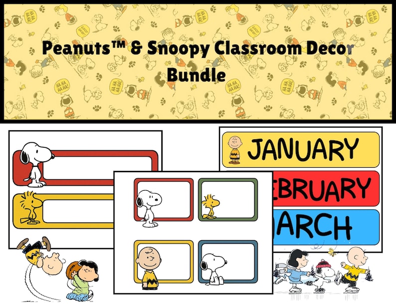 Peanuts™ & Snoopy Classroom Decor Bundle - Etsy