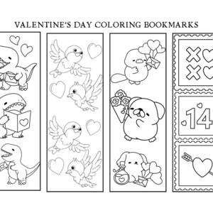 Valentine’s Day Bookmark Coloring Sheets – Fun, Creative ...