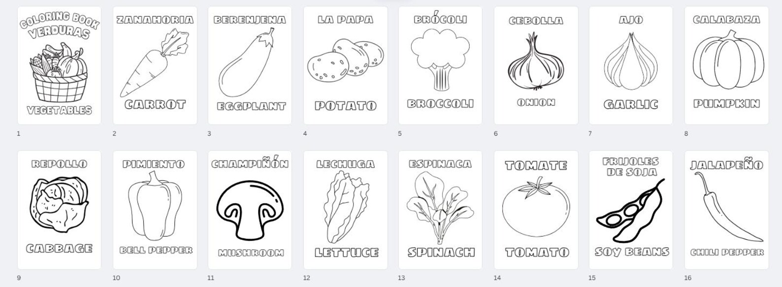 70 Fruits & Vegetables SPANISH-ENGLISH With Real Pictures | Bilingual ...