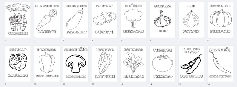 70 Fruits & Vegetables SPANISH-ENGLISH With Real Pictures | Bilingual ...