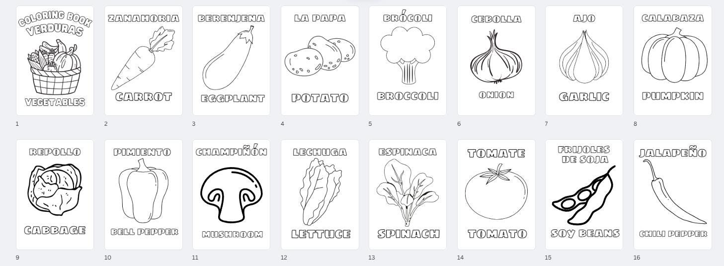 70 Fruits & Vegetables SPANISH-ENGLISH With Real Pictures | Bilingual ...