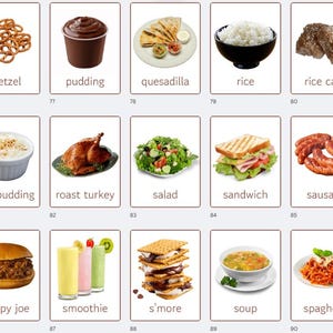 100 Foods & Snacks Flashcards: Montessori Nutrition Cards (printable ...