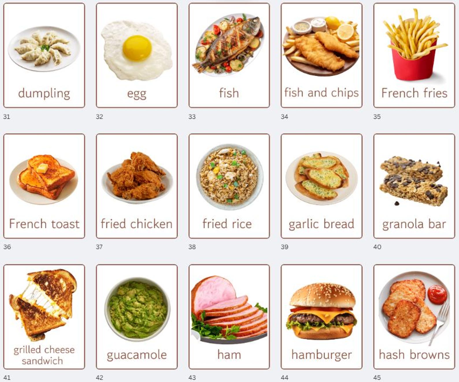 100 Foods & Snacks Flashcards: Montessori Nutrition Cards (printable ...