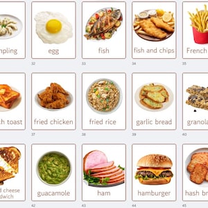 100 Foods & Snacks Flashcards: Montessori Nutrition Cards (printable ...