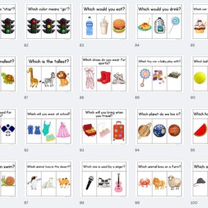 100 WH Question Flash Cards, Speech Therapy Matching Functions Task ...