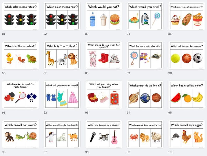 100 WH Question Flash Cards: Autism & Speech Therapy (printable) - Etsy