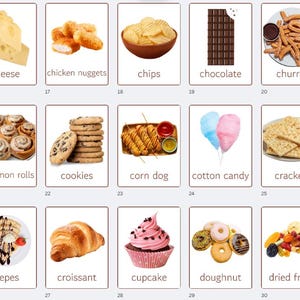 100 Foods & Snacks Flashcards: Montessori Nutrition Cards (printable ...