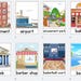 64 PLACES in City and Town, Printable Flashcards | Names of Buildings ...