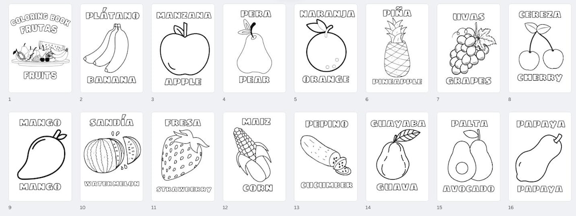 70 Fruits & Vegetables SPANISH-ENGLISH With Real Pictures | Bilingual ...