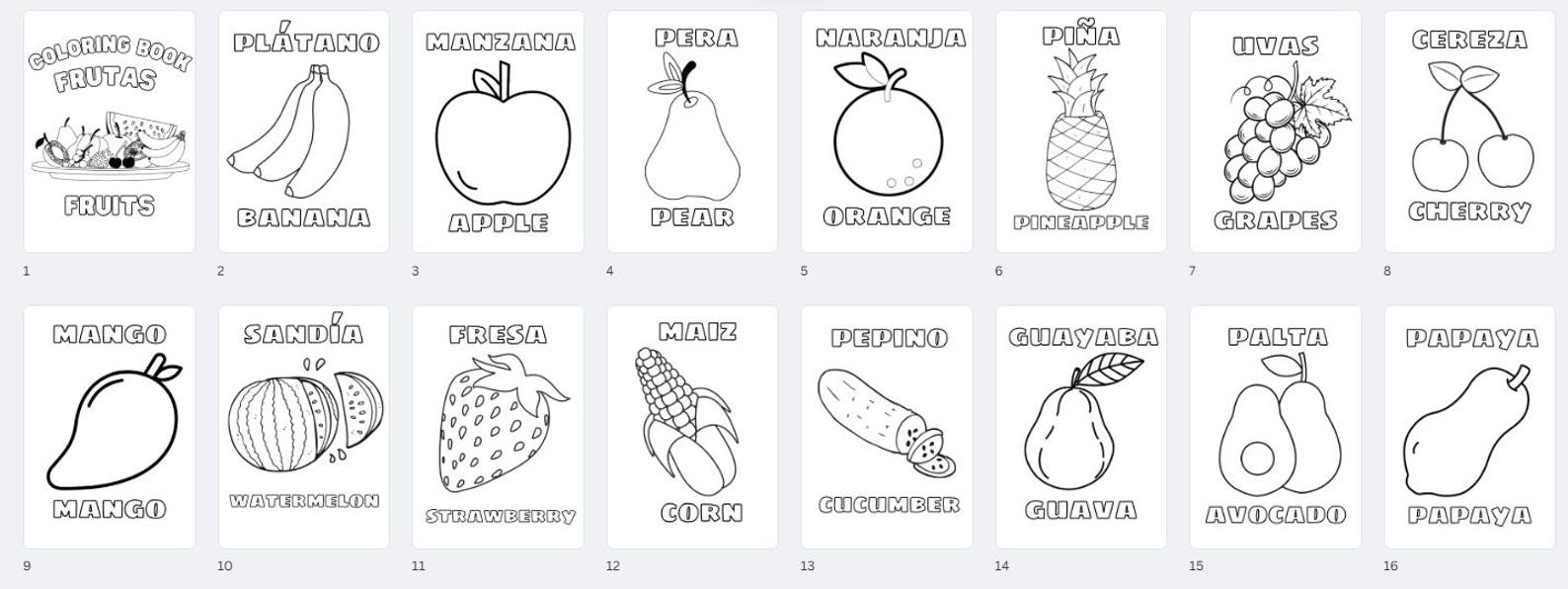 70 Fruits & Vegetables SPANISH-ENGLISH With Real Pictures | Bilingual ...